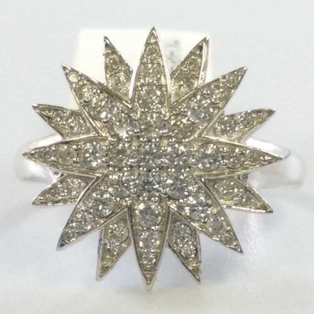 Signed 925 Steling Silver Star Burst Starburst Snowfl… - Gem